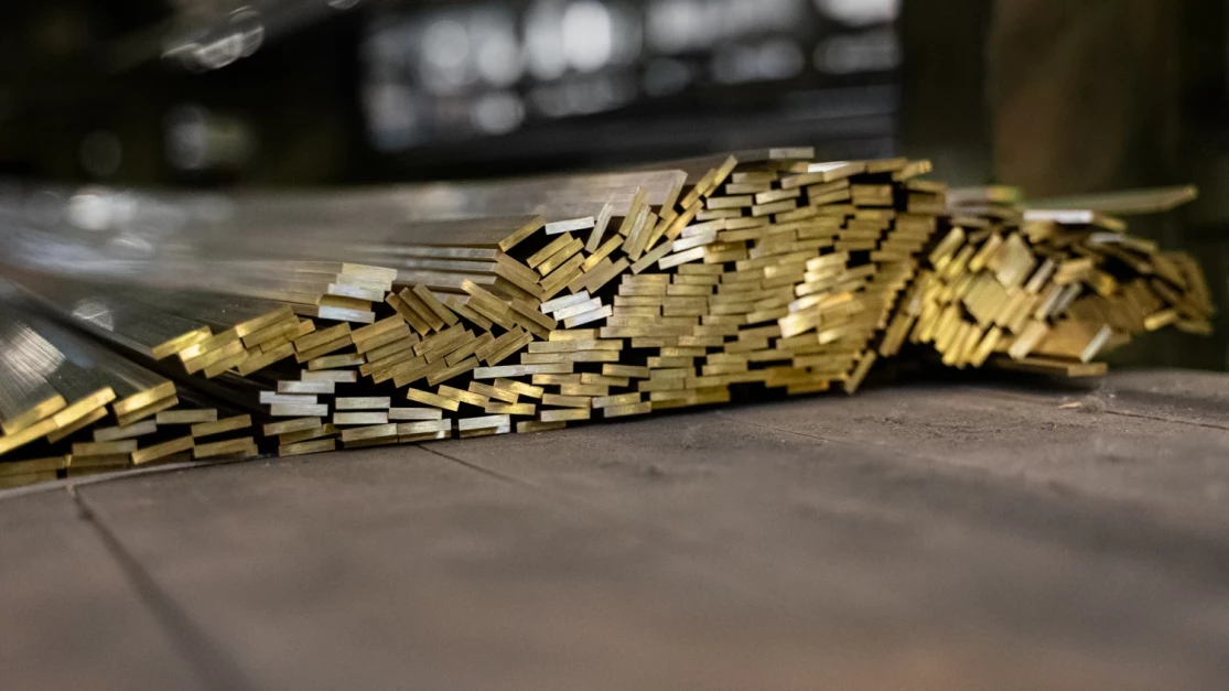 Platte messing staaf